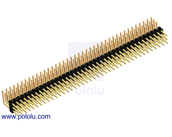 Pololu - 0.100" (2.54 mm) Breakaway Male Header: 3×40-Pin, Right Angle