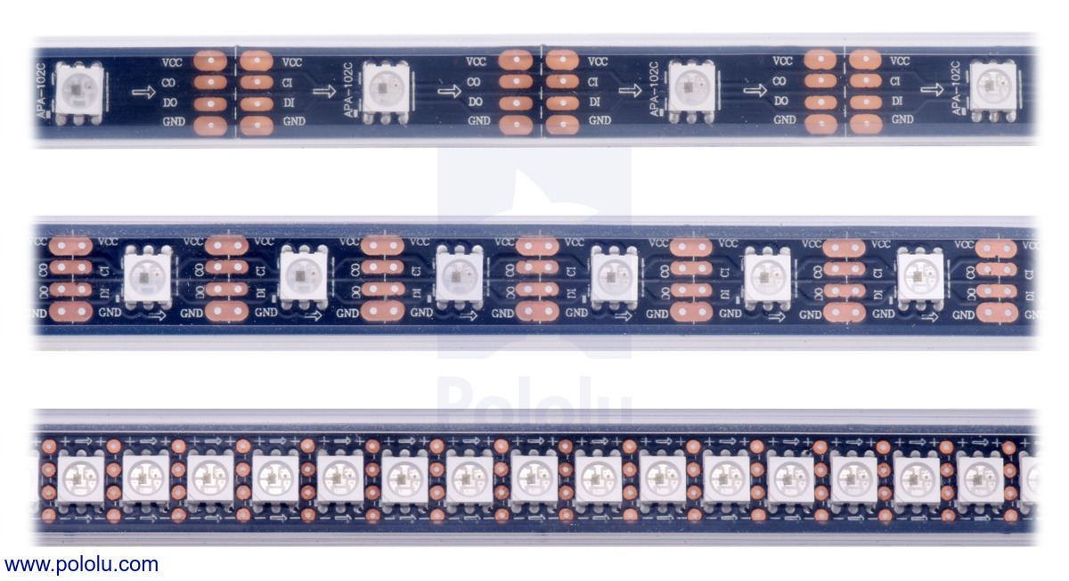 Pololu - Addressable RGB 60-LED Strip, 5V, 1m (APA102C)